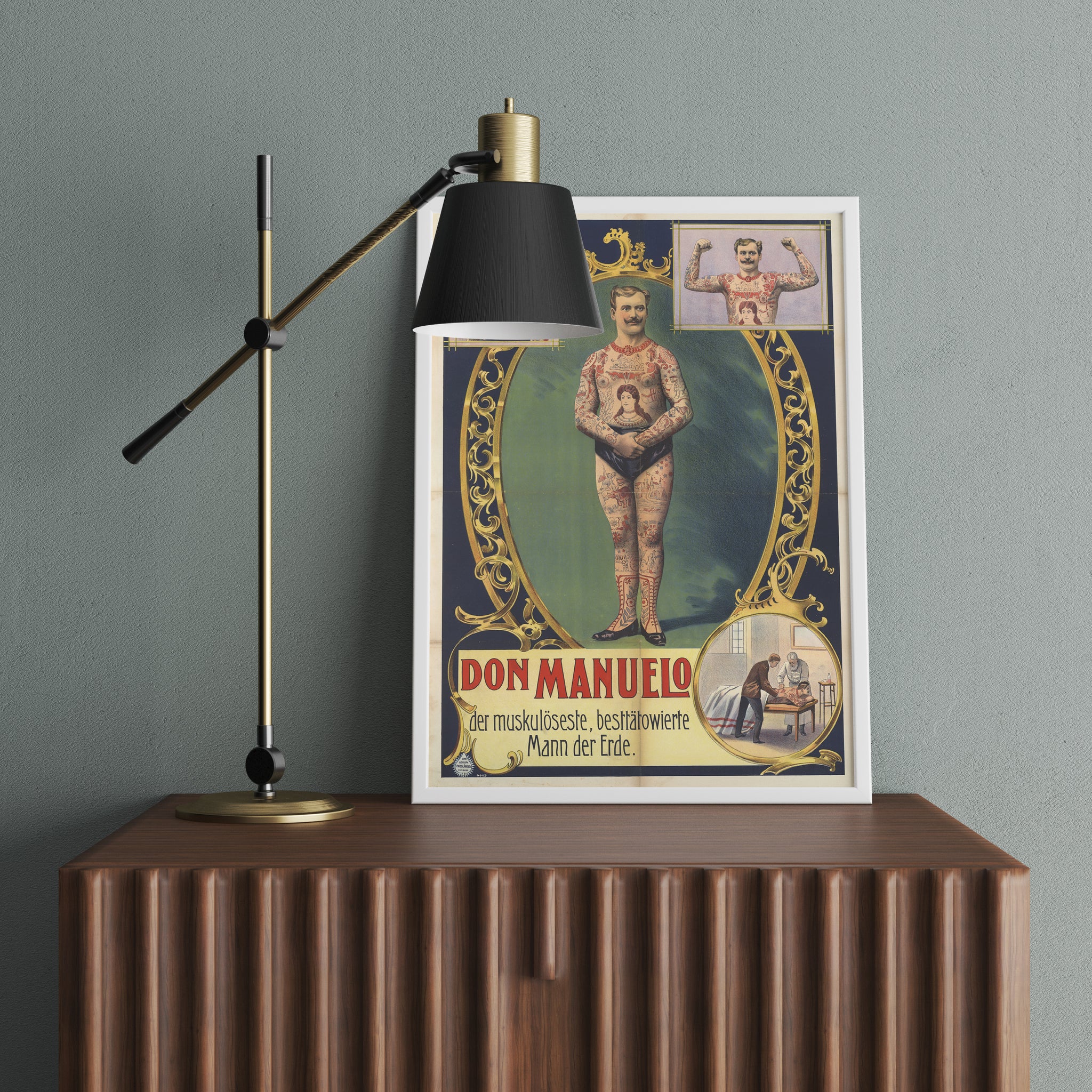 Vintage "Don Manuelo" Tattooed Strongman Poster Print – Yellow Beak Press
