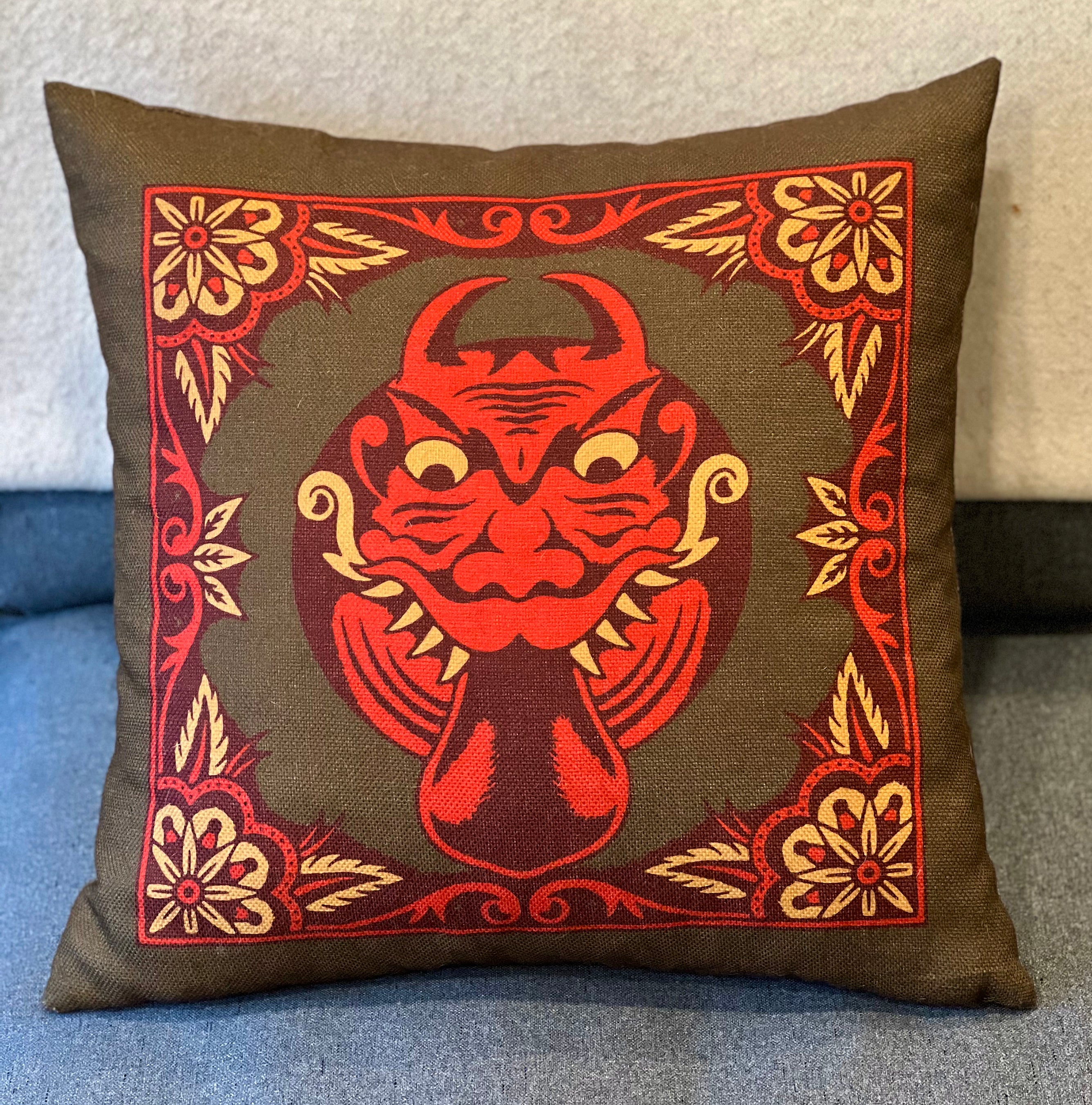 Waters Demon Head Pillow – Yellow Beak Press