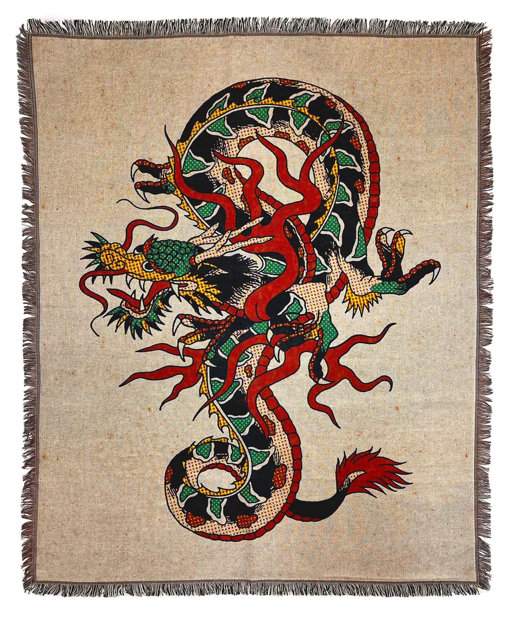 Asian Dragon Blanket Green Dragon Throw Blanket — Inkfluence Tattoo