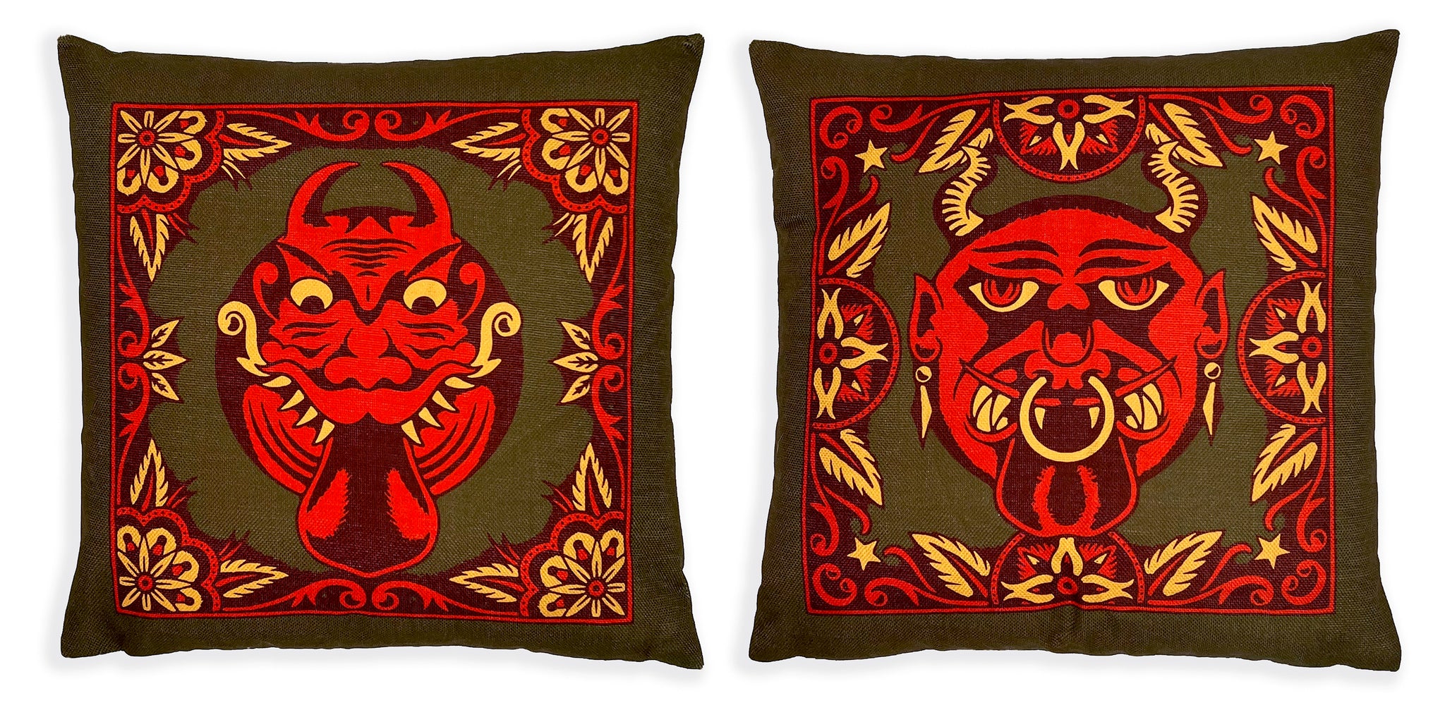 Waters Demon Head Pillow – Yellow Beak Press
