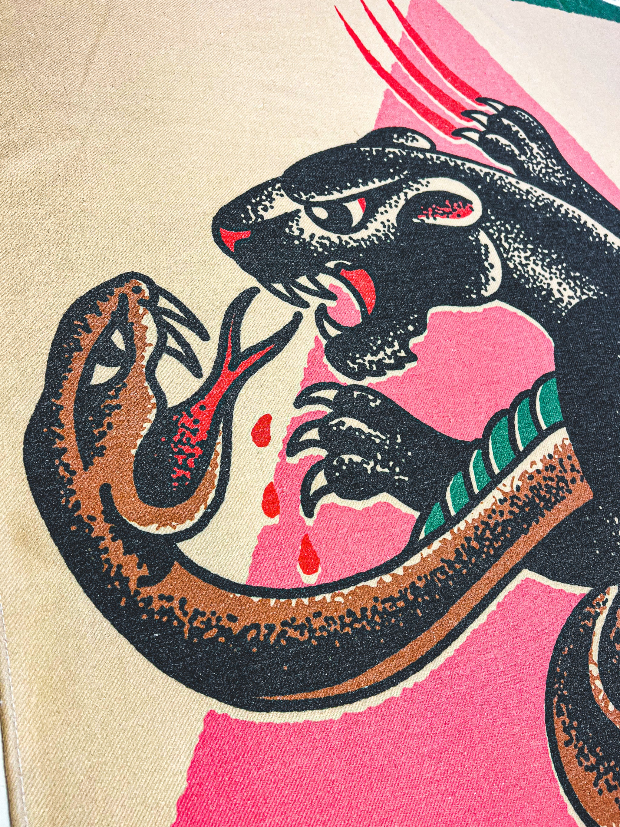 PANTHER AND SNAKE TURKISH TOWEL – Yellow Beak Press