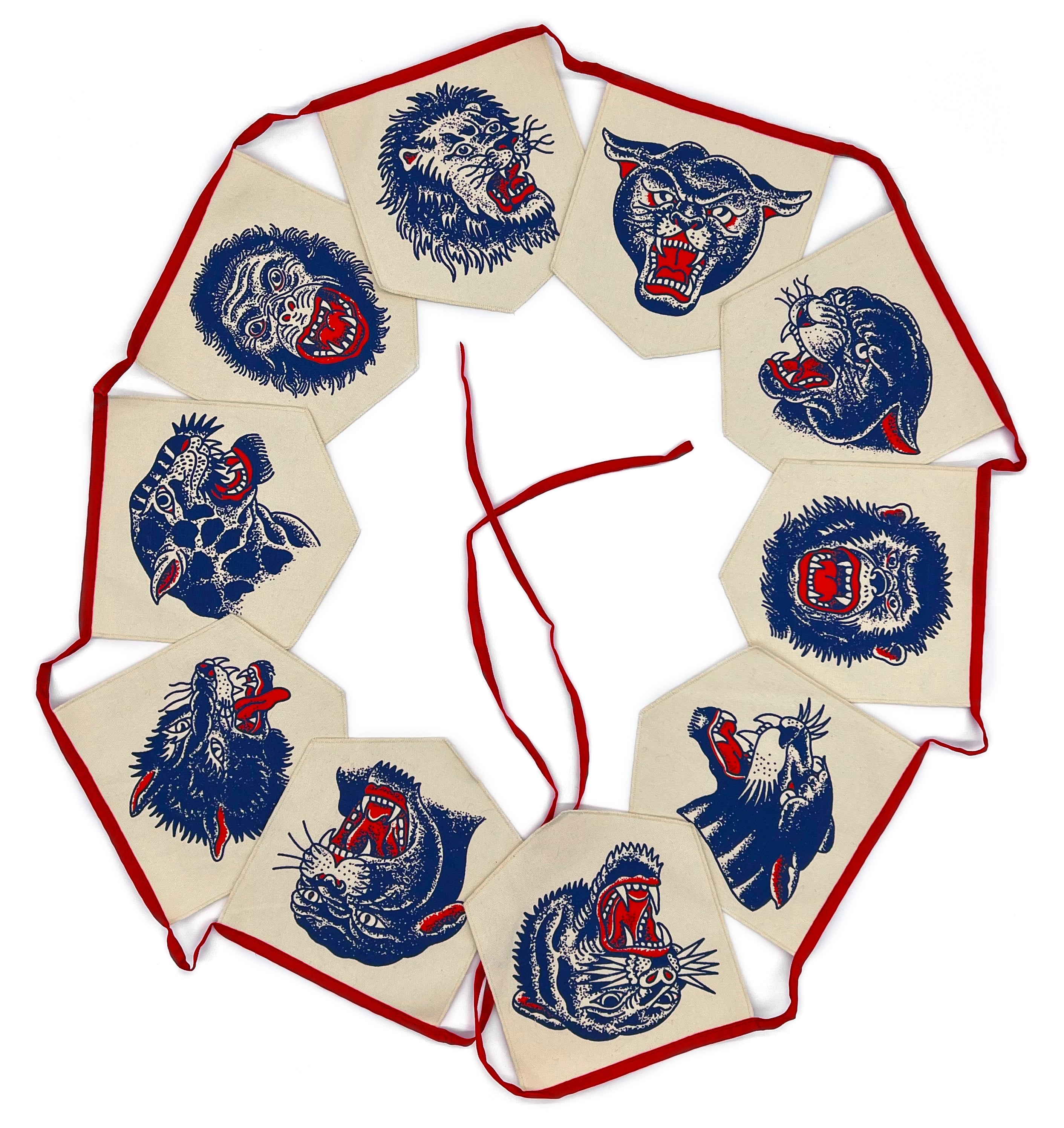 Animal Head String Flag #2 – Yellow Beak Press