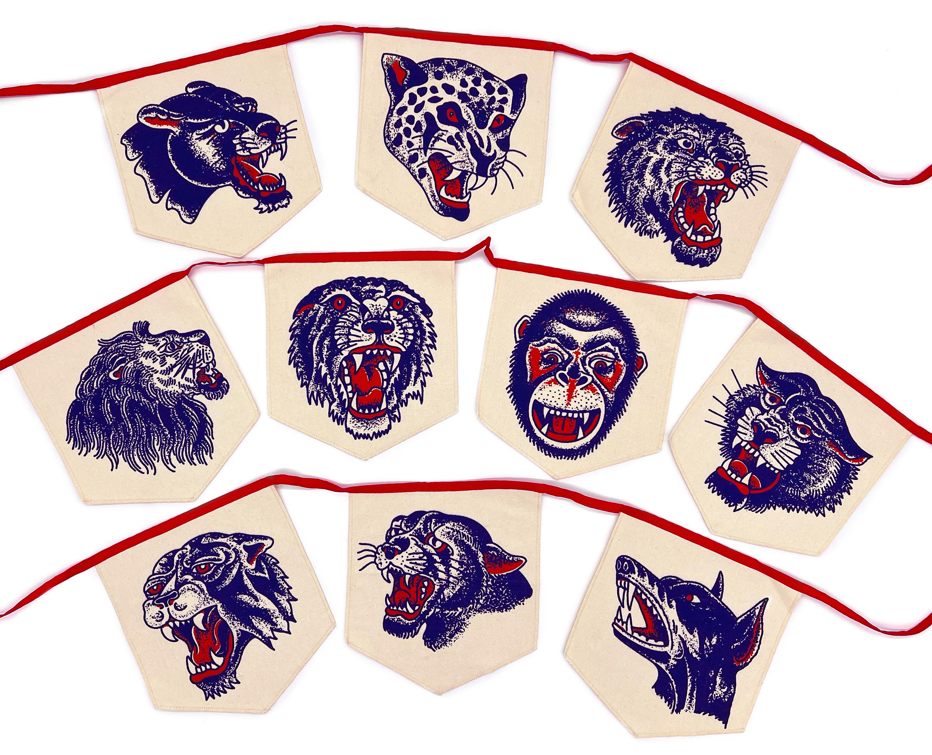 Animal Head String Flag #3 – Yellow Beak Press