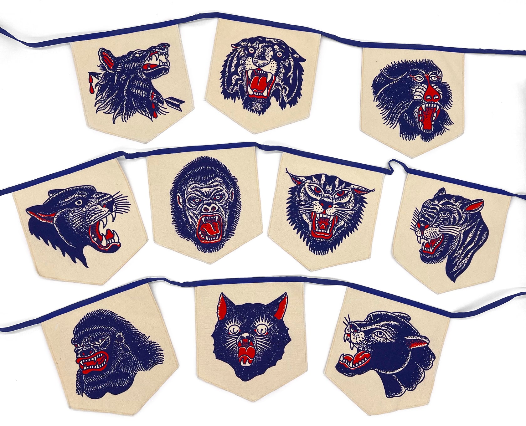 Animal Head String Flag #1 – Yellow Beak Press