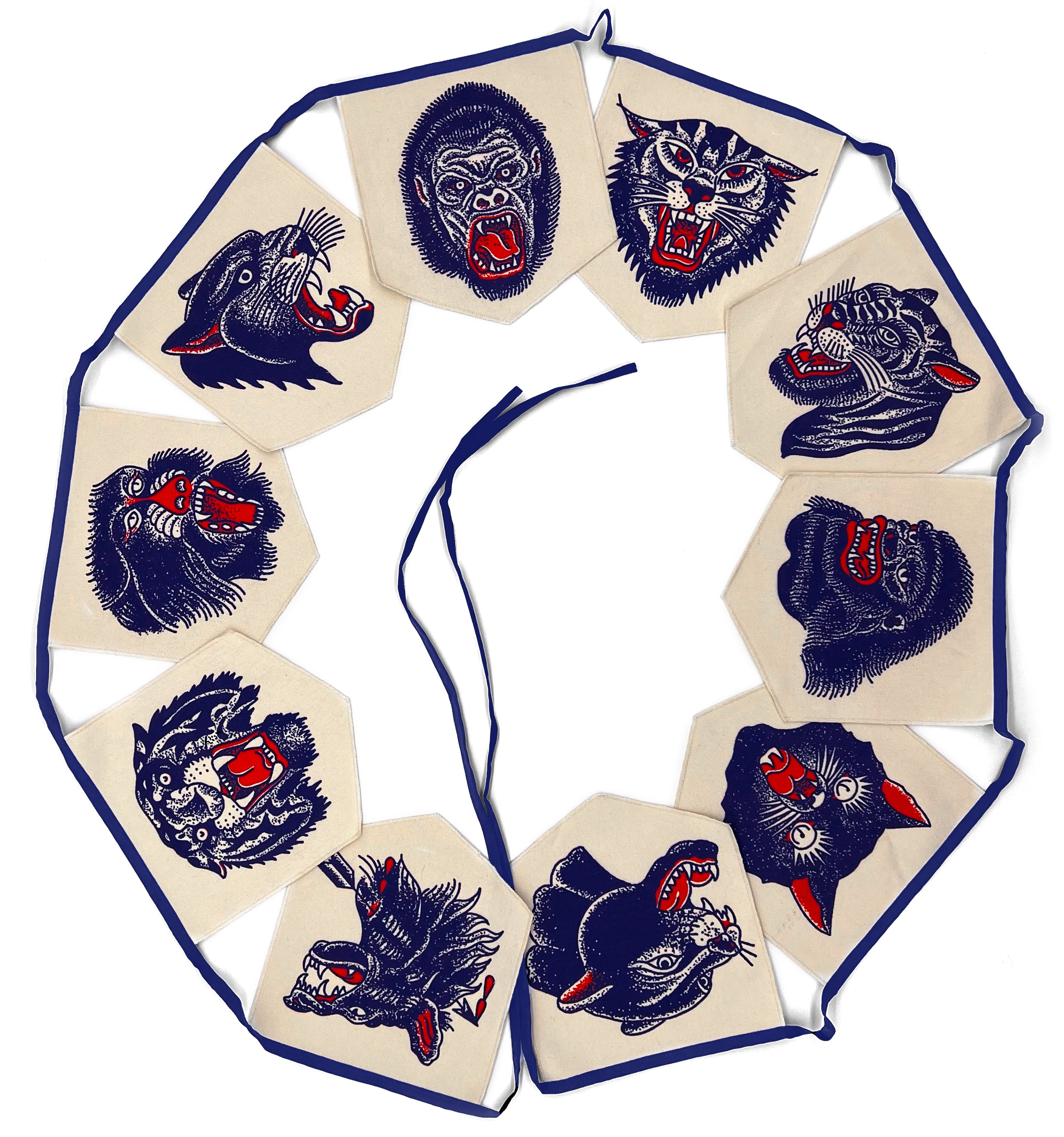 Animal Head String Flag #1 – Yellow Beak Press