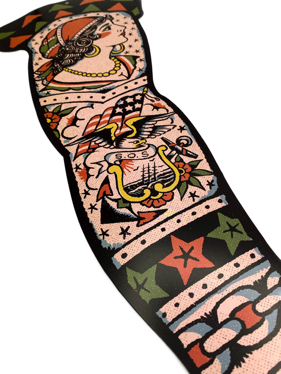 Tattooed Arms Metal Sign – Yellow Beak Press