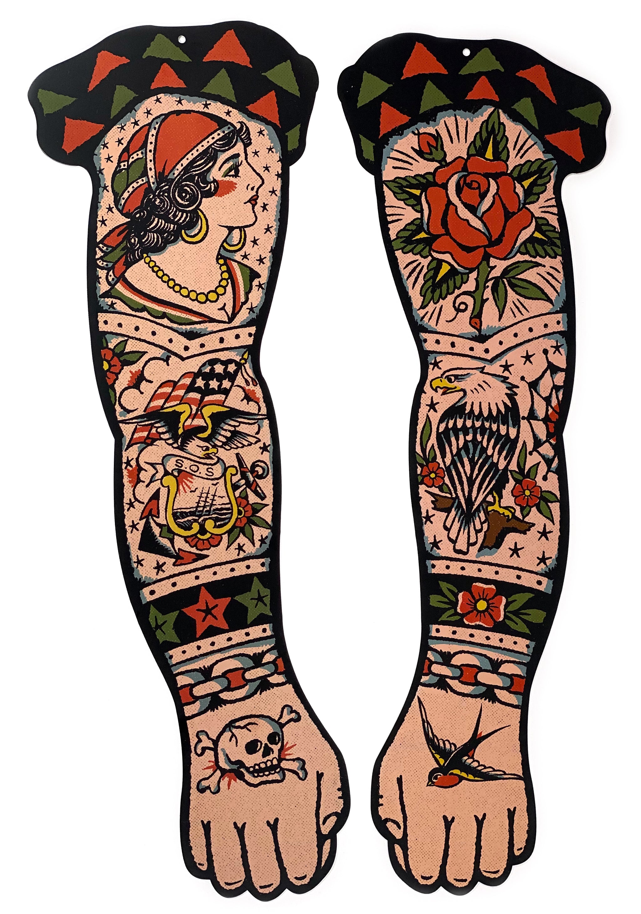 Tattooed Arms Metal Sign – Yellow Beak Press