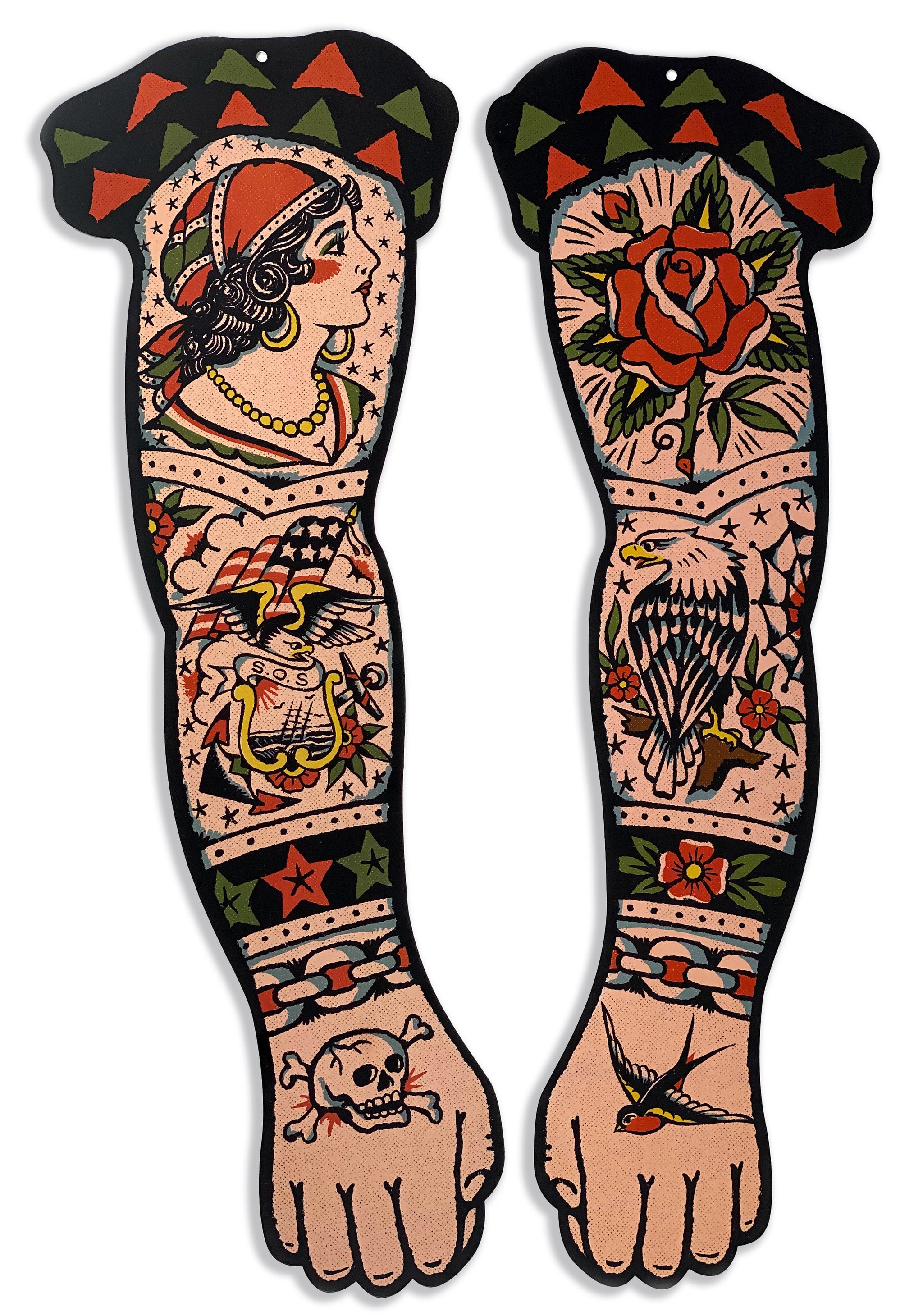 Tattooed Arms Metal Sign – Yellow Beak Press